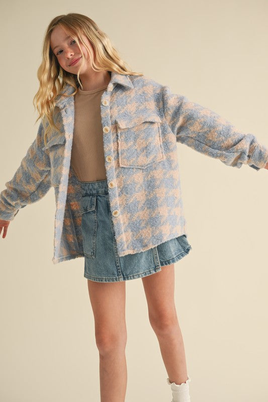 TWEEN KIDS GIRLS HOUNDSTOOTH SHACKET – Sofi Stella Women's & Children's ...