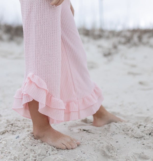 Kids Pink Ruffle Waffle Knit Spring Set – Sofi Stella Women's ...