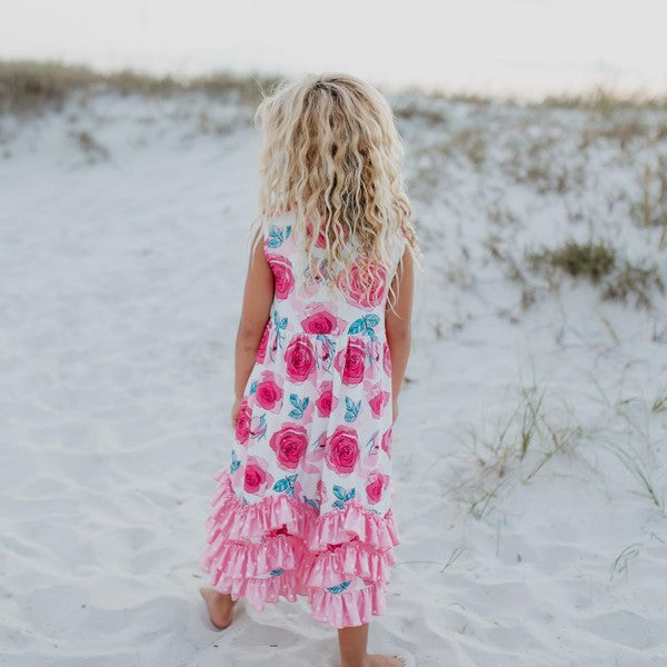 Kids Pink Rose 3 Ruffle Spring Summer Dress – Sofi Stella Women's ...