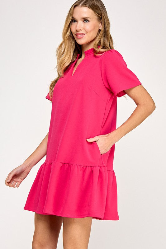 Raspberry dress w pockets – Sofi Stella Women's & Children's Boutique